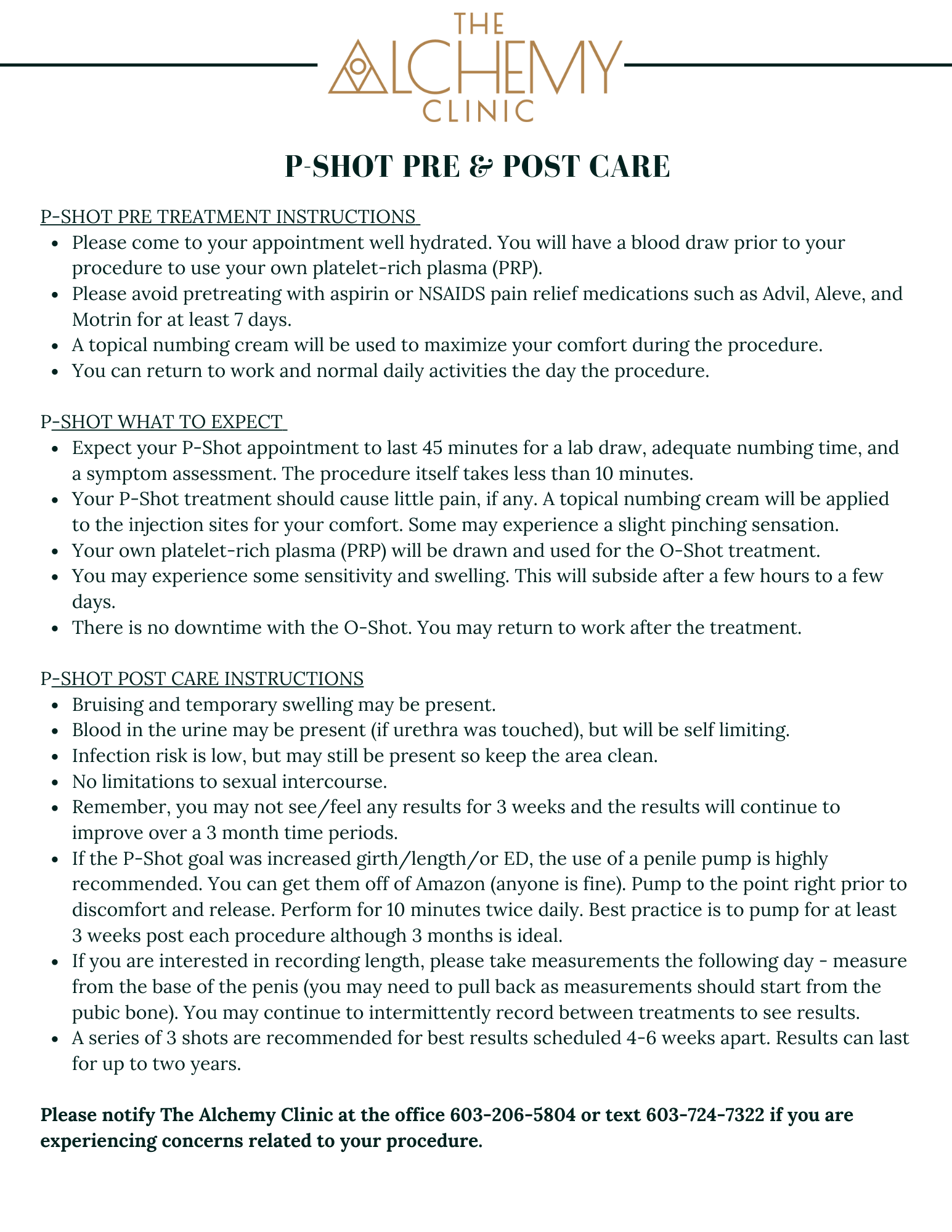 Forms and Instructions | The Alchemy Clinic | Manchester, NH